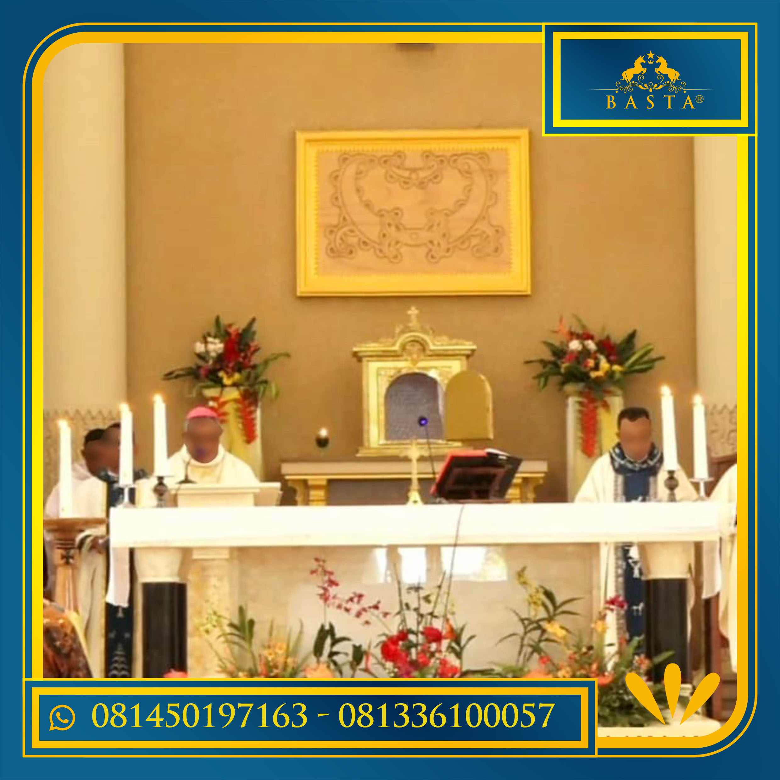 MEJA ALTAR GEREJA LENGKAP DENGAN MIMBAR KHUTBAH MEWAH DARI PRODUK BASTA ...